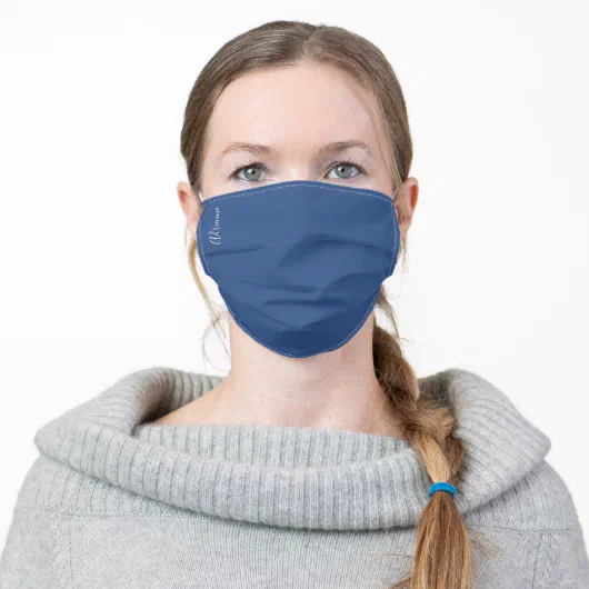 Personalized Classic Blue Cloth Face Mask Cover | Zazzle