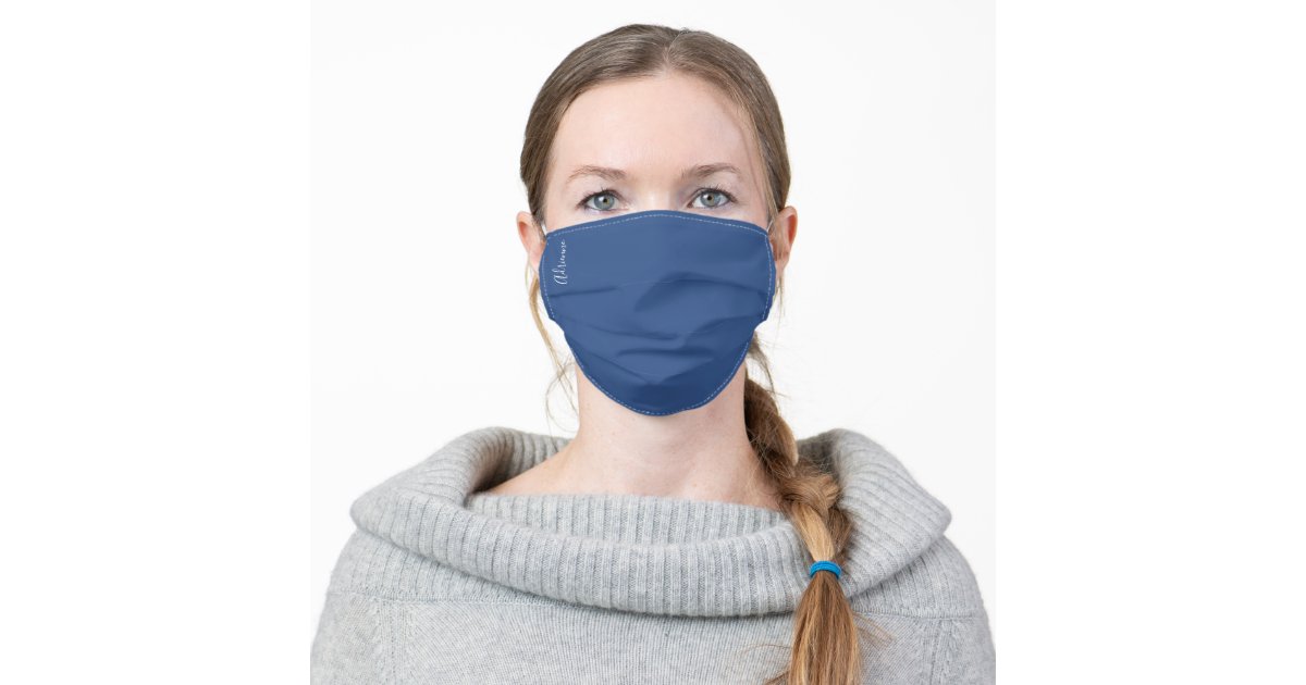 Personalized Classic Blue Cloth Face Mask Cover | Zazzle