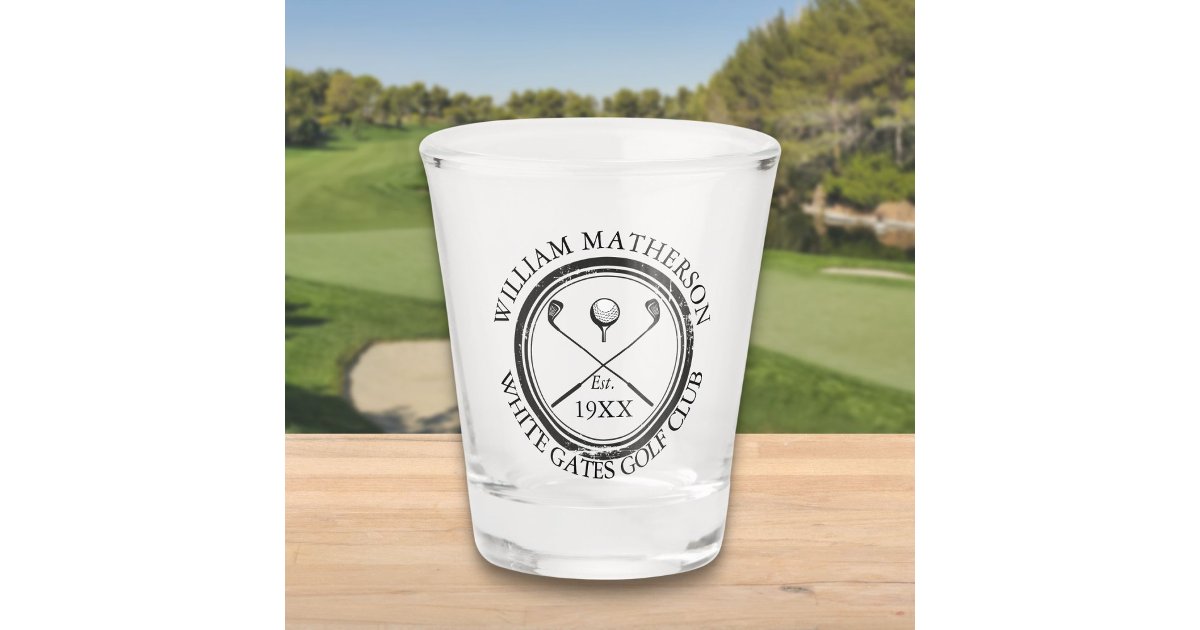 Personalized Classic Golf Club Name Shot Glass | Zazzle