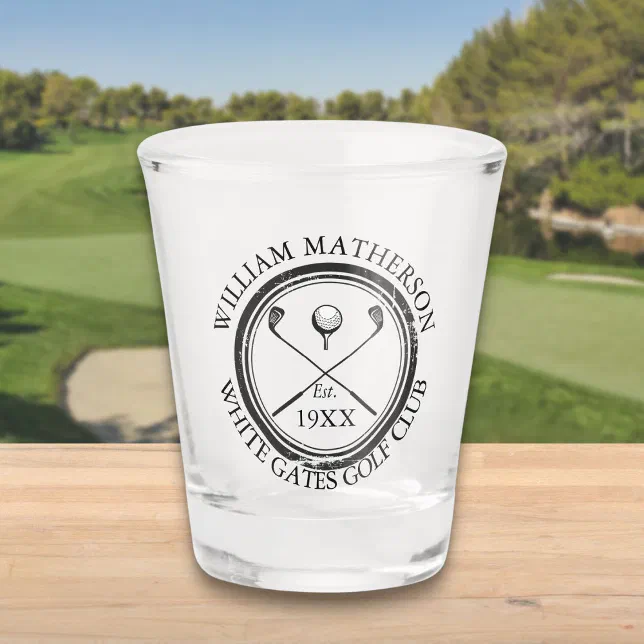 Personalized Classic Golf Club Name Shot Glass | Zazzle
