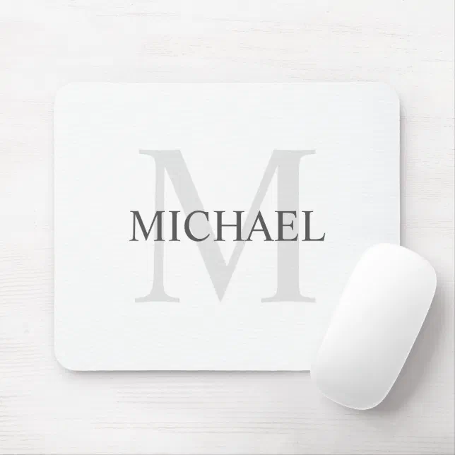 Personalized Classic Monogram and Name Mouse Pad | Zazzle