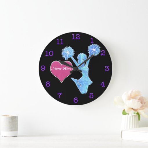 Personalized Clocks for Cheerleading Room Decor | Zazzle