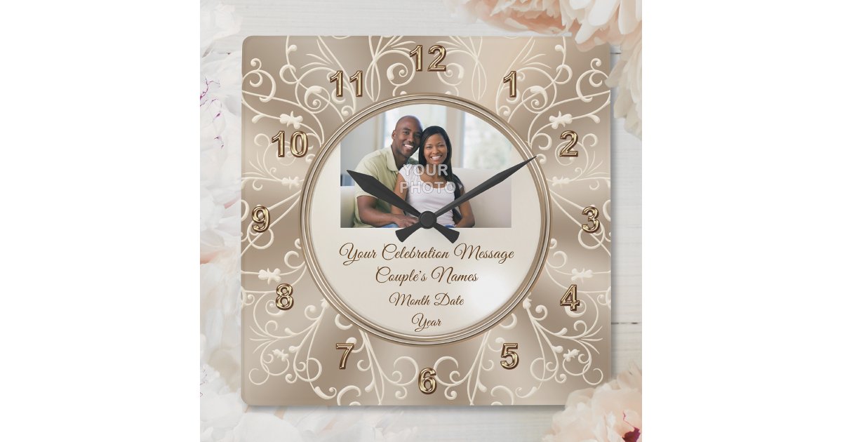 Personalized Clocks for Weddings with PHOTO | Zazzle