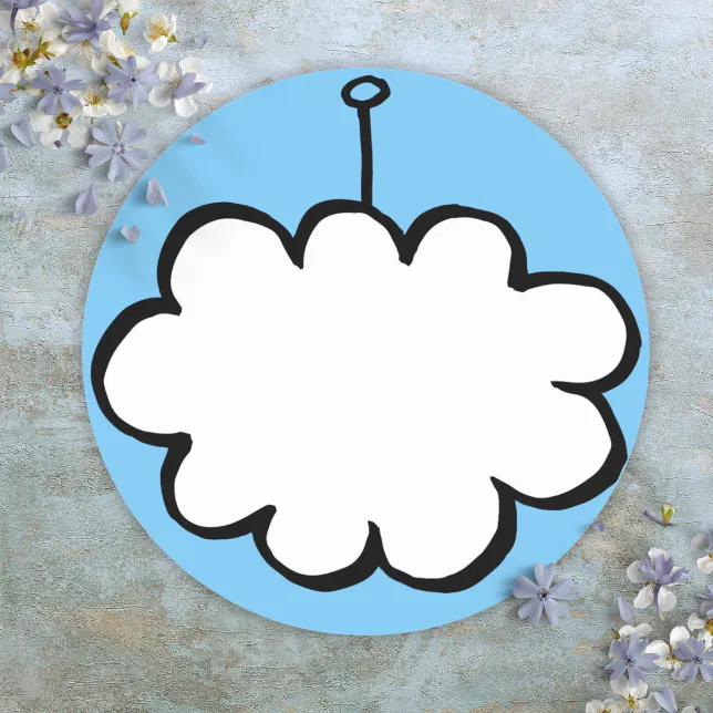 Personalized Cloud on a String Classic Round Sticker | Zazzle