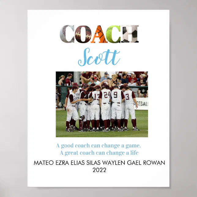 Personalized Coach name Poster | Zazzle