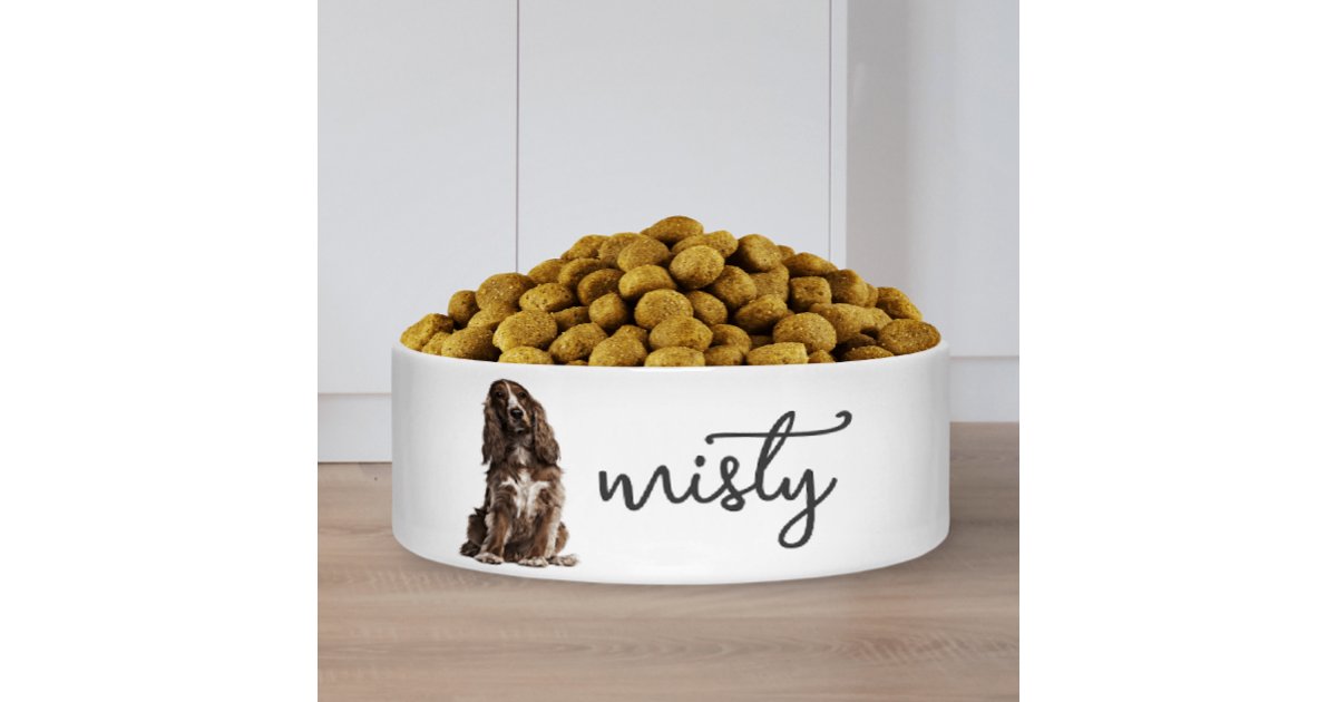 Personalized Cocker Spaniel Food Bowl | Zazzle