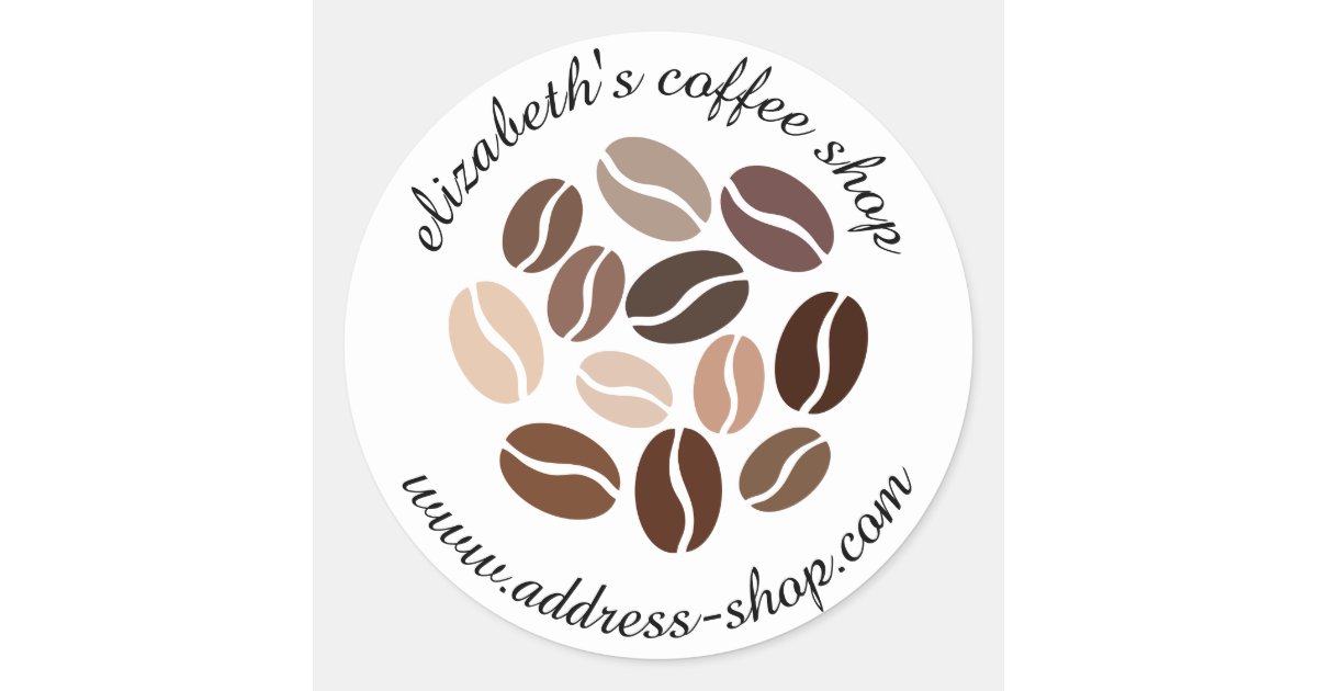 Personalized coffee shop classic round sticker | Zazzle