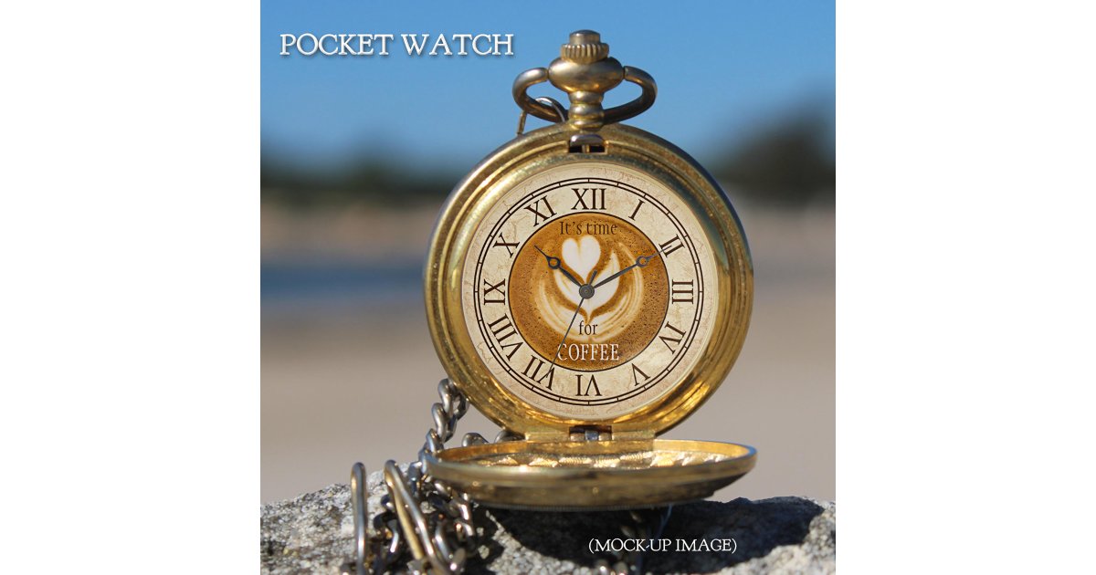 Personalized Coffee Vintage Pocket Watch | Zazzle