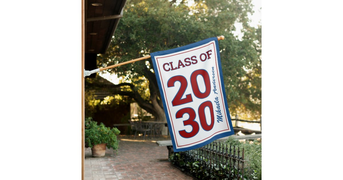 Personalized College Colors Congratulations Grad House Flag | Zazzle