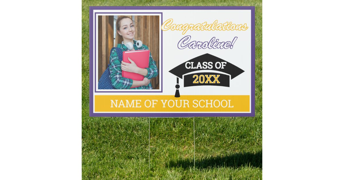 Personalized College Colors Congratulations Grad Sign | Zazzle
