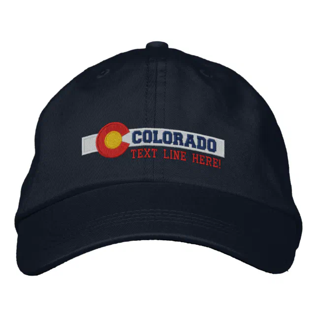Personalized Colorado State Flag Design Embroidered Baseball Cap | Zazzle