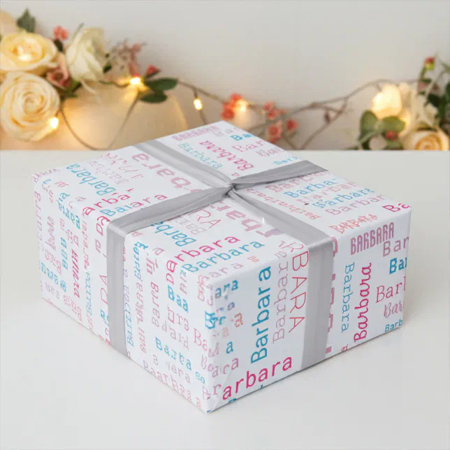 Personalized Colored Name Gift Wrapping Paper | Zazzle