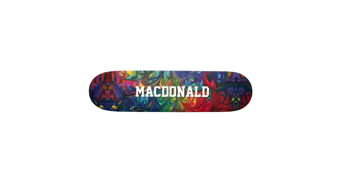Personalized Colorful Blue Abstract Skateboard | Zazzle.com