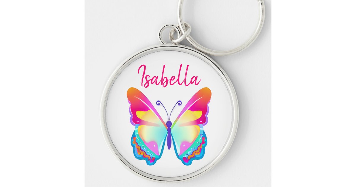 Personalized Colorful Butterfly Personalized Name Keychain | Zazzle