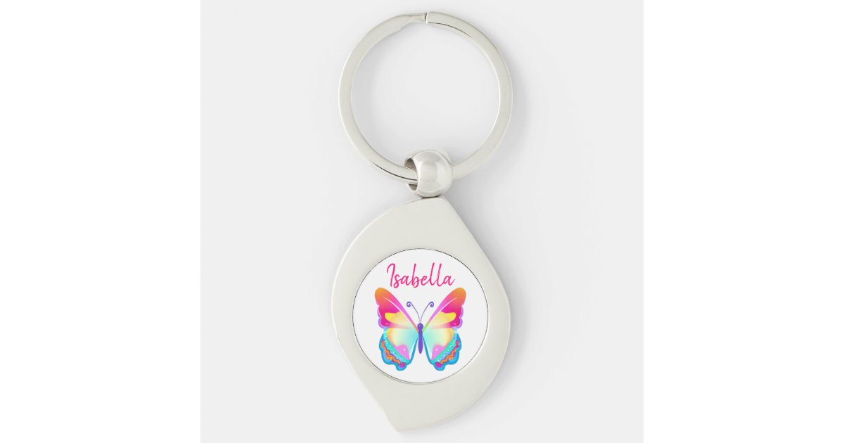 Personalized Colorful Butterfly Personalized Name Keychain | Zazzle