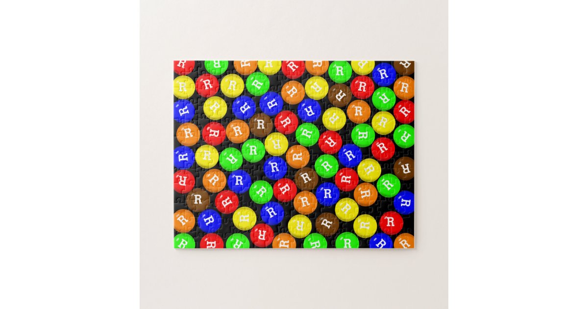 Personalized Colorful Candy Coated Chocolates Jigsaw Puzzle | Zazzle