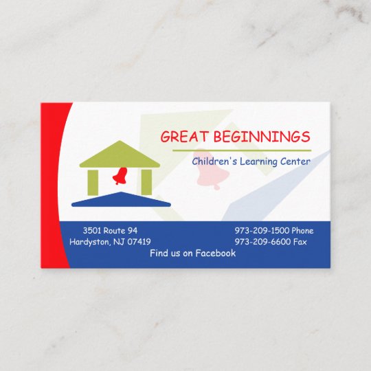 Personalized Colorful Children's School Business Card | Zazzle.com