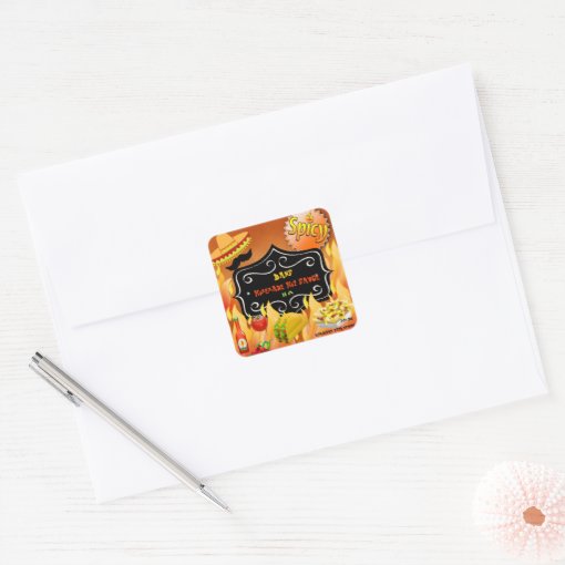 Personalized Colorful Hot Sauce Square Sticker | Zazzle