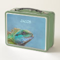 Personalized Colorful Iguana Reptile Metal Lunch Box | Zazzle