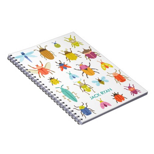 PERSONALIZED COLORFUL INSECT BUGS NOTEBOOK | Zazzle