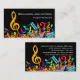 Personalized Colorful Jumbled Music Notes on Black Business Card | Zazzle