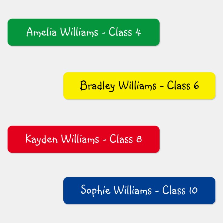 Personalized Colorful Kids Back To School Clothes Labels | Zazzle