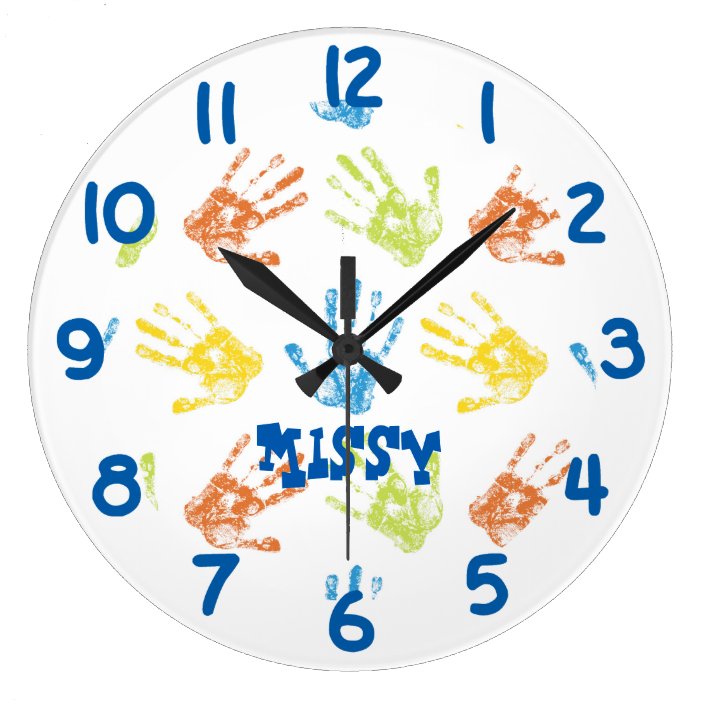 Personalized Colorful Little Hands Clock | Zazzle.com