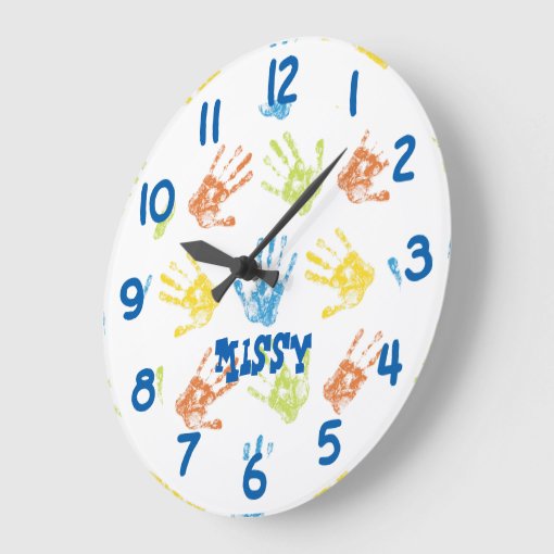 Personalized Colorful Little Hands Clock | Zazzle