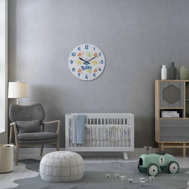 Personalized Colorful Little Hands Clock | Zazzle