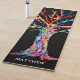 Personalized Colorful Rainbow Tree Black Yoga Mat | Zazzle