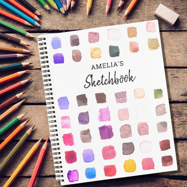 Personalized Colorful Sketchbook Notebook | Zazzle