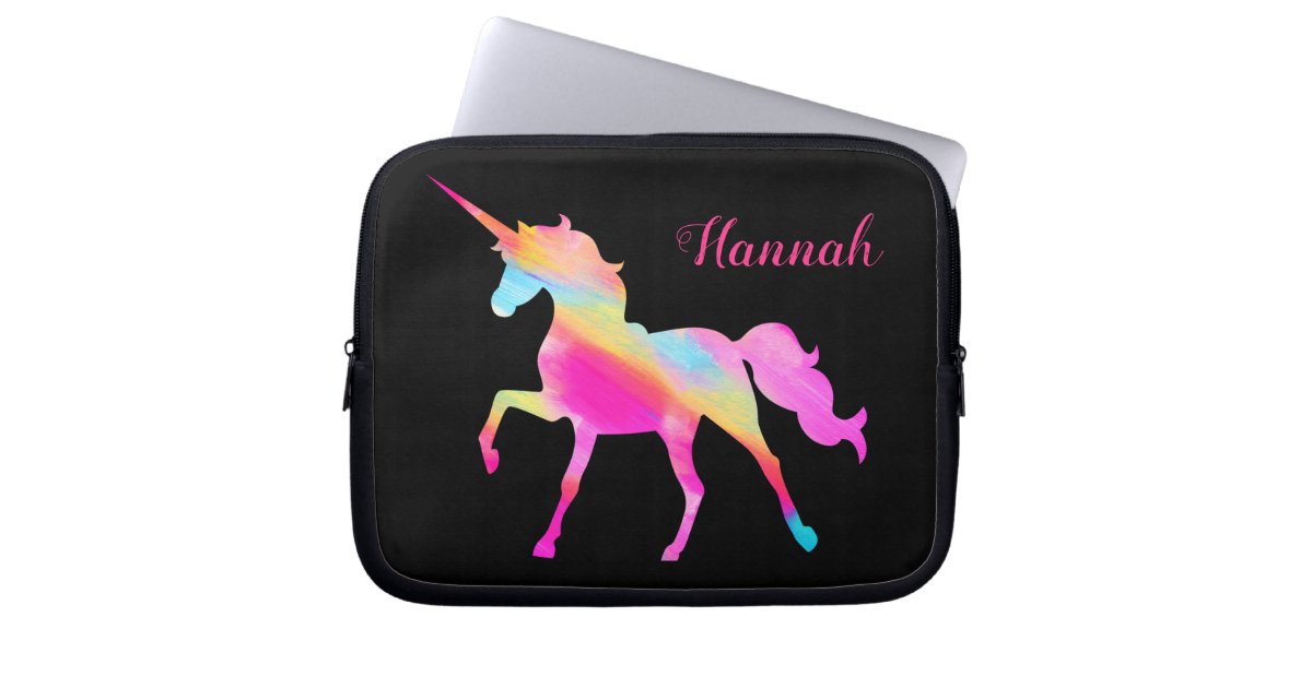 Personalized Colorful Unicorn Laptop Sleeve | Zazzle