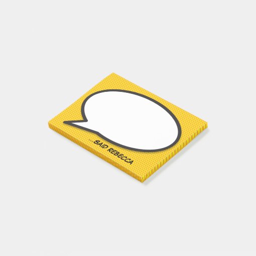 Personalized Comic Book Pop Art Speech Bubble Post-it Notes | Zazzle
