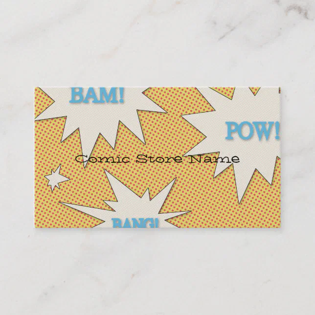 Personalized Comic Book Store Business Card | Zazzle
