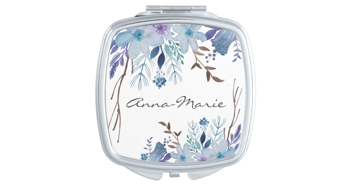 Personalized Compact Mirror - Summer Blues | Zazzle