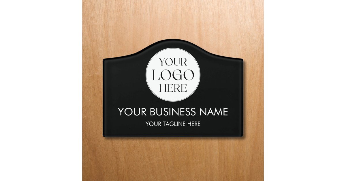 Personalized Company Business Logo Modern Door Sign | Zazzle