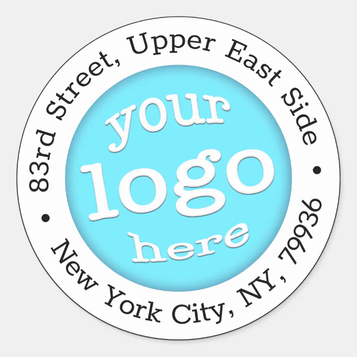 Personalized Company Business Logo Return Address Classic Round Sticker ...