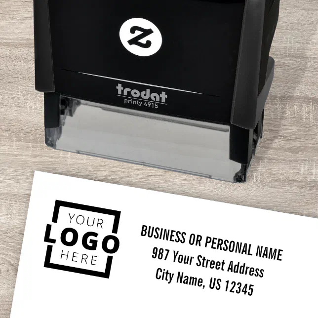 Personalized Company Business Logo Return Address Self-inking Stamp ...