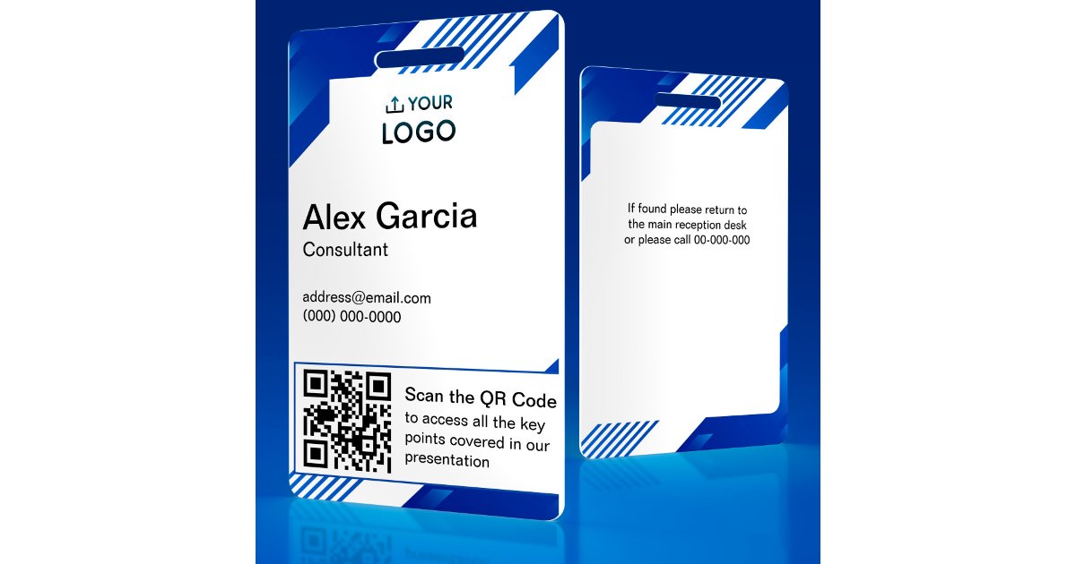 Personalized Company Employee Logo & QR Code Badge | Zazzle