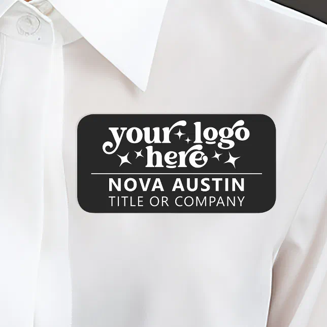 Personalized Company Employee Name Tag With Logo | Zazzle