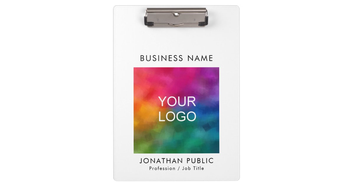 Personalized Company Logo Business Corporate Clipboard | Zazzle