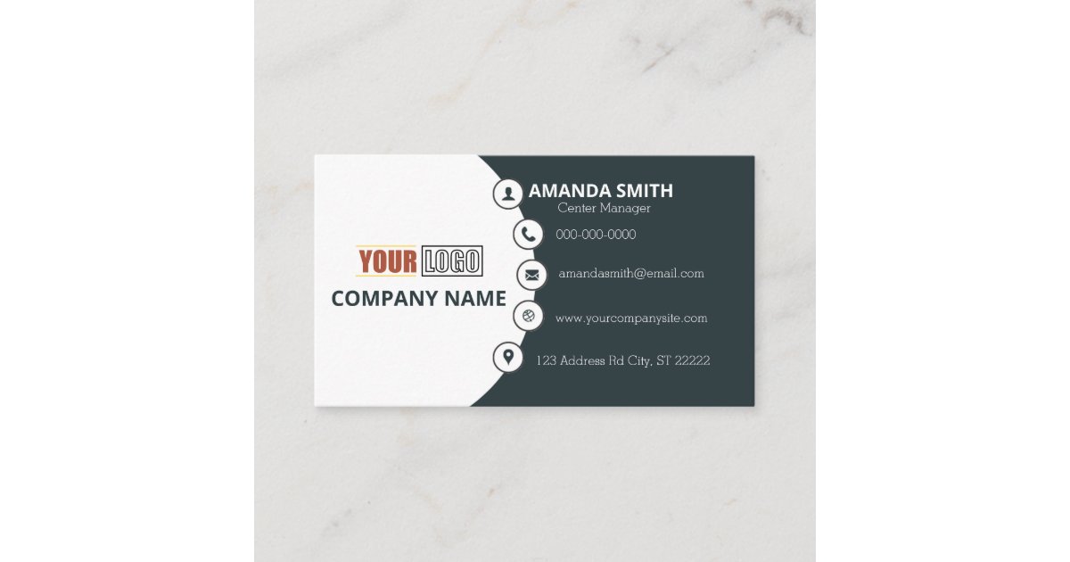 Personalized Company Logo Employee Modern Business Card | Zazzle