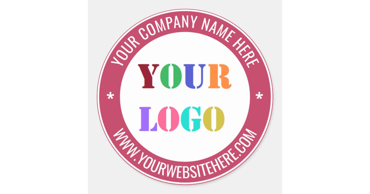 Personalized Company Logo Text Stickers Template | Zazzle