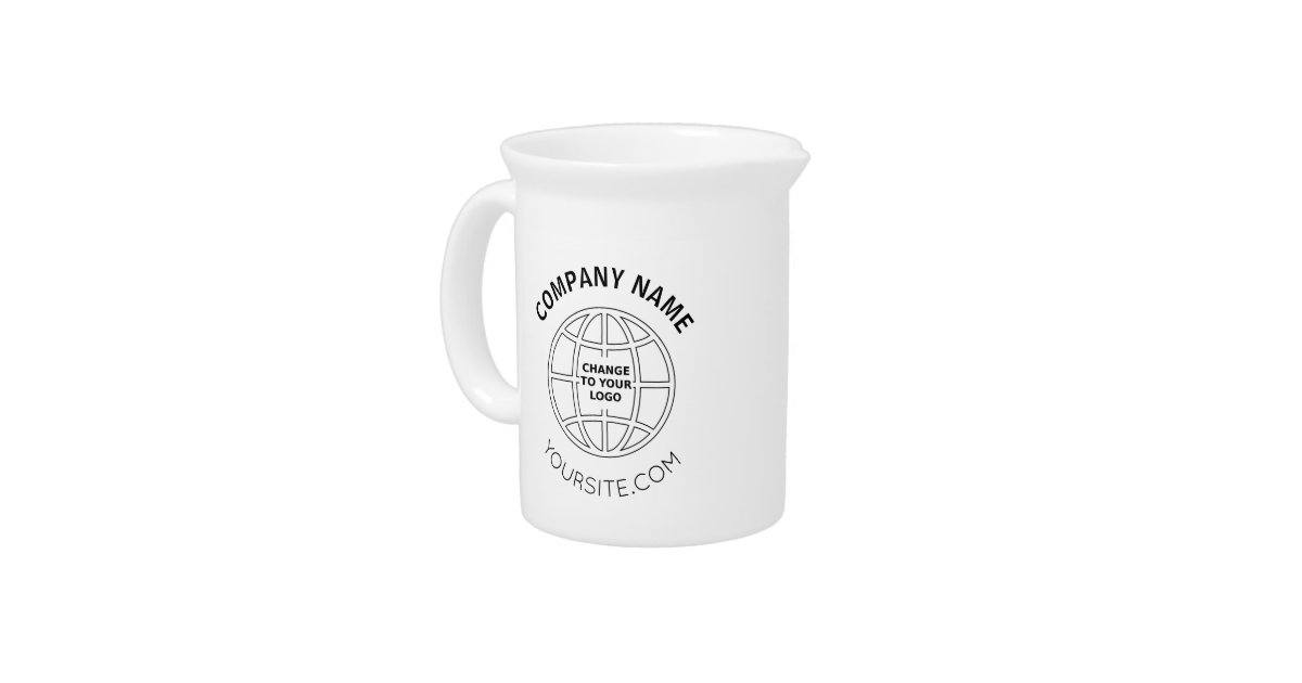 PERSONALIZED COMPANY LOGO WEB ADDRESS BEVERAGE PITCHER | Zazzle