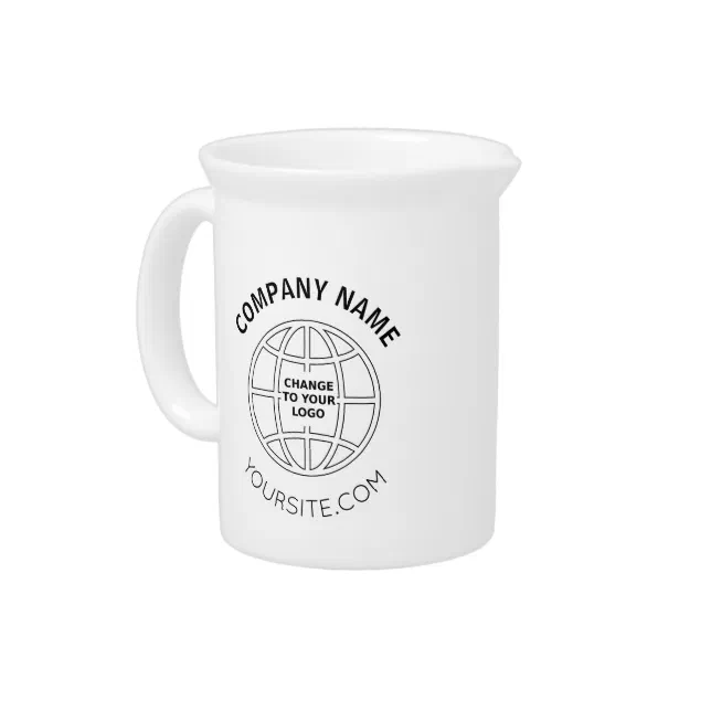 PERSONALIZED COMPANY LOGO WEB ADDRESS BEVERAGE PITCHER | Zazzle