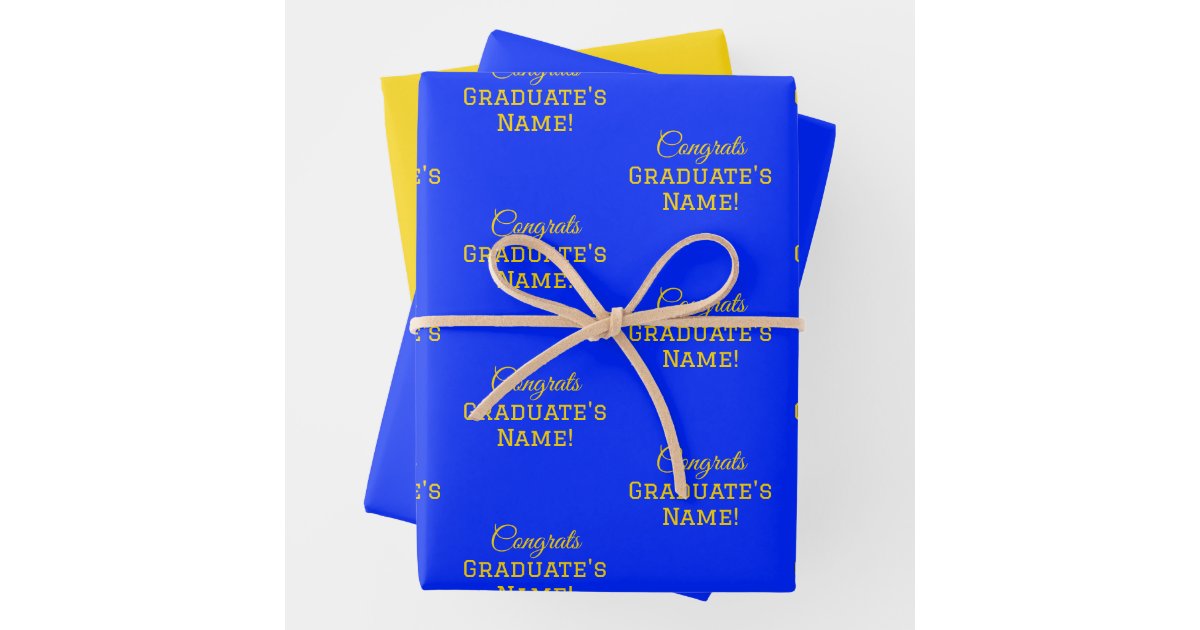 Personalized Congrats Graduate Name! Large Print Wrapping Paper Sheets ...