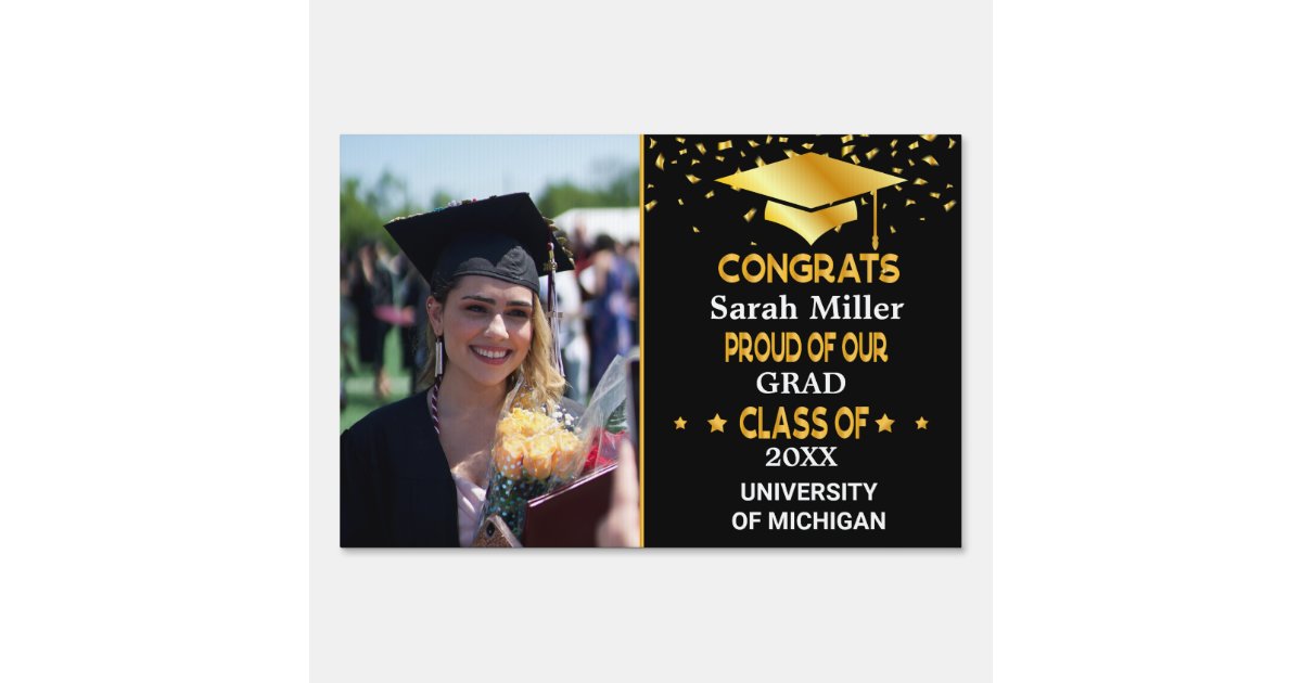Personalized Congrats Graduation Class of 2023 Sign | Zazzle