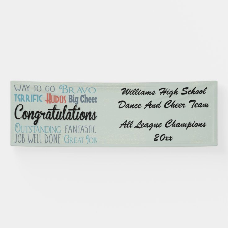 Personalized Congratulations Modern Typography Banner | Zazzle