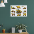 Personalized Construction Equipment Poster | Zazzle