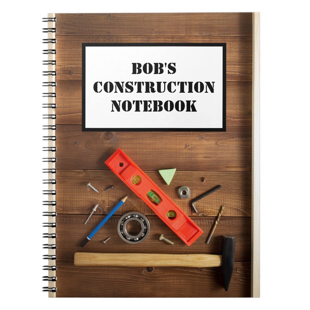 Personalized Construction Notebook | Zazzle